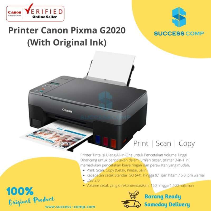 Promo Printer Canon Pixma G2020 Print Scan Copy Garansi Resmi 3 Tahun ...