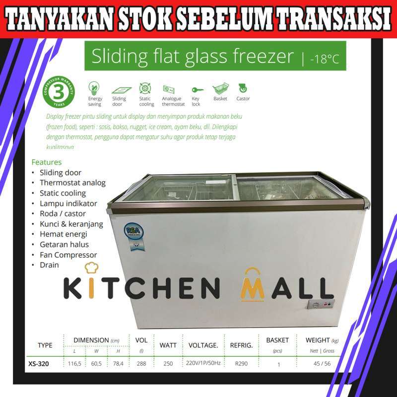 Jual Rsa Xs-320 Kulkas Box Pemajang Es Krim Dan Makanan Beku / Freezer ...
