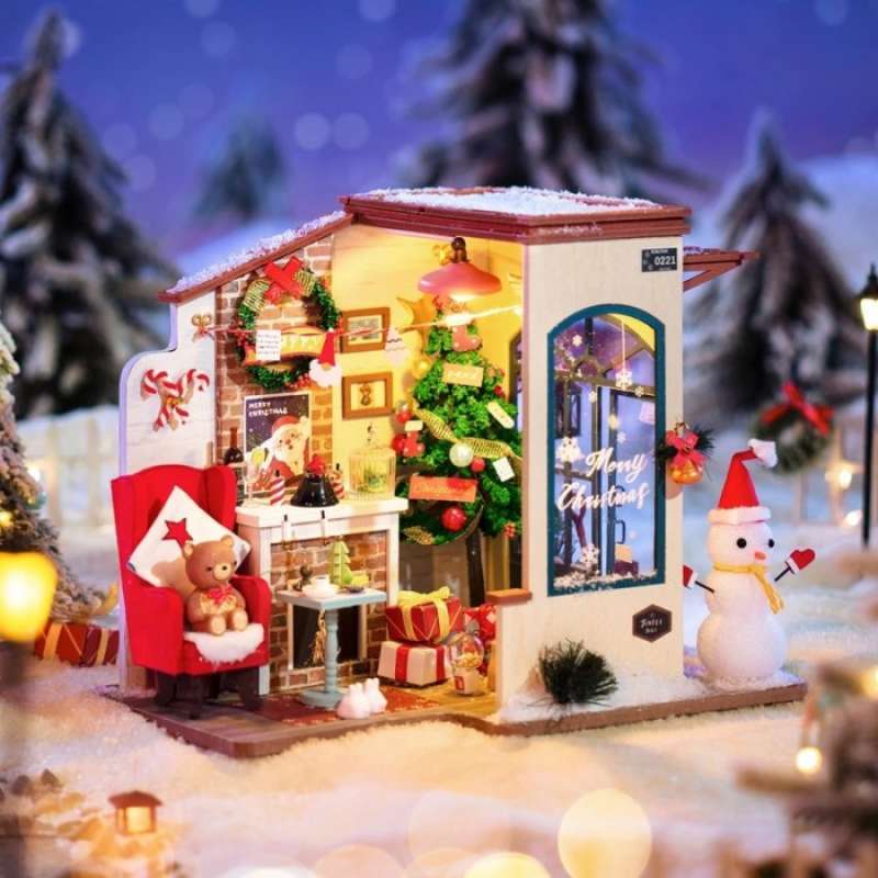 Jual Robotime Rolife Snow House Dg18 Miniature Dollhouse Christmas ...