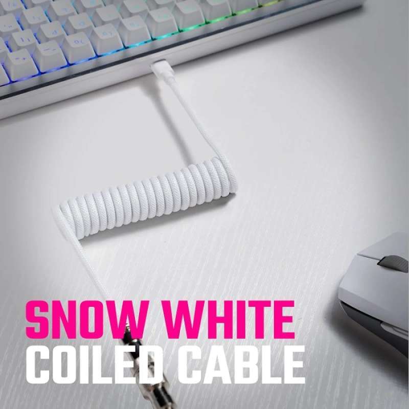Jual Cooler Master Snow White Coiled Cable Usb A To Usb C Keyboard Di ...