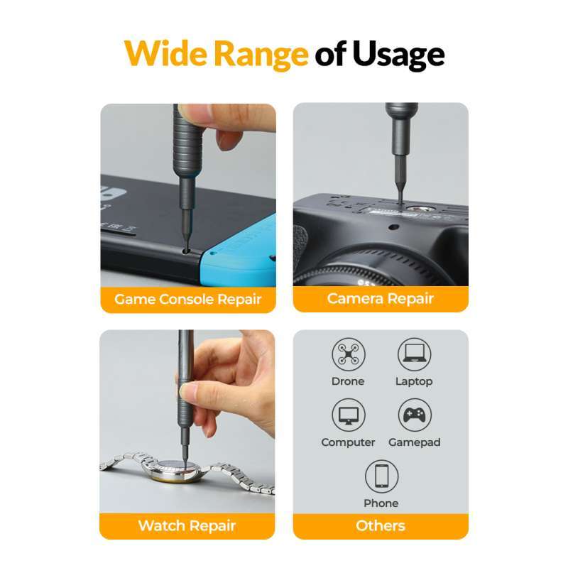 Promo Uneed Precision Screwdriver Kit 30 Bits Premium Obeng Set ...