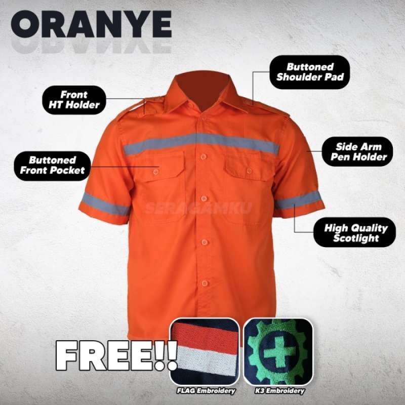 Promo Wearpack Safety ORANYE Atasan Kemeja Pendek Baju Kerja Murah ...