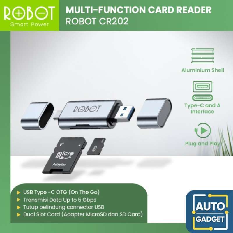 Promo Robot Cr202 2In1 Otg Usb 3.0 Usb-C Micro Sd Card Reader Diskon 23 ...