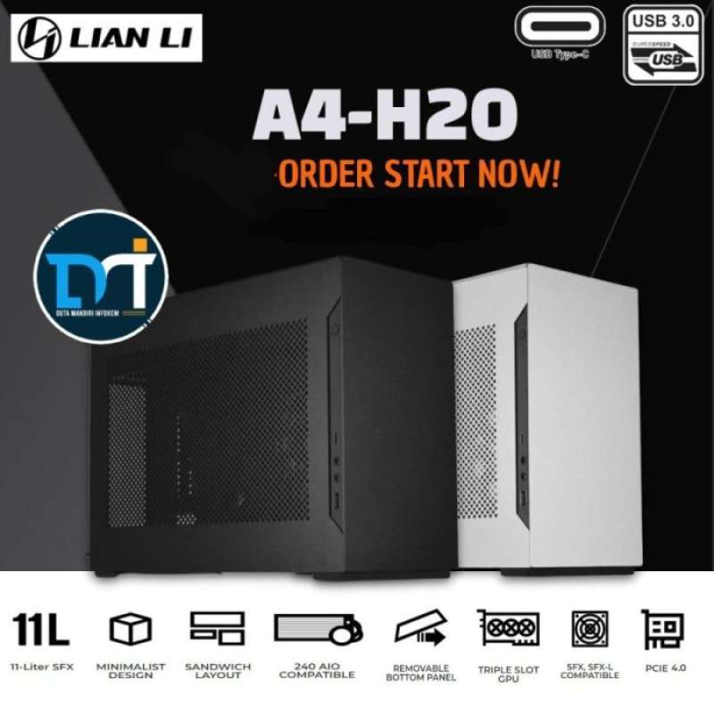 Promo Lian Li A4H2O I A4-H2O I A4H20 Aluminum Compact Mini-ITX Gaming ...