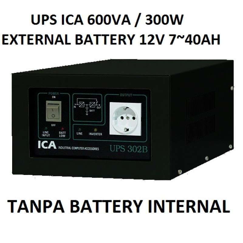 Promo UPS ICA 600VA / 300W KHUSUS EXTERNAL BATTERY 12V 7~40AH Diskon 23 ...