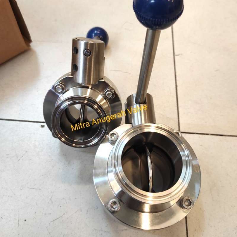 Jual Butterfly Valve Ferrule Connection Sanitary Ss 316 Dia 1inch Di ...