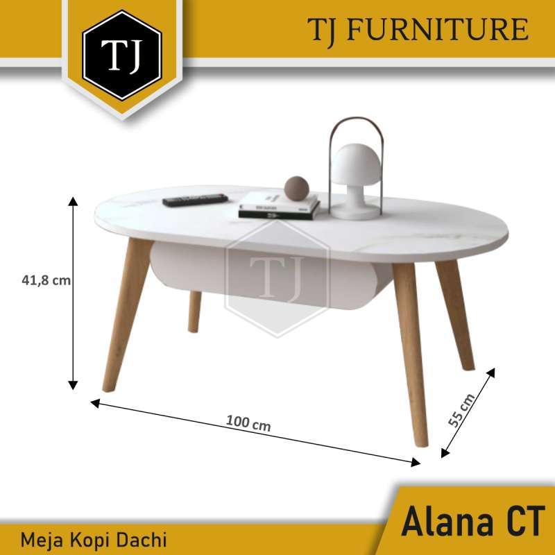 Jual Dachi Alana Ct Meja Kopi Vintage / Coffee Table / Meja Teras / Meja Tamu Retro - White ...