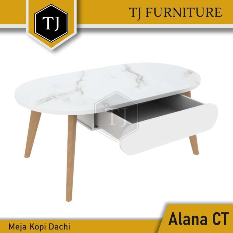 Jual Dachi Alana Ct Meja Kopi Vintage / Coffee Table / Meja Teras / Meja Tamu Retro - White ...