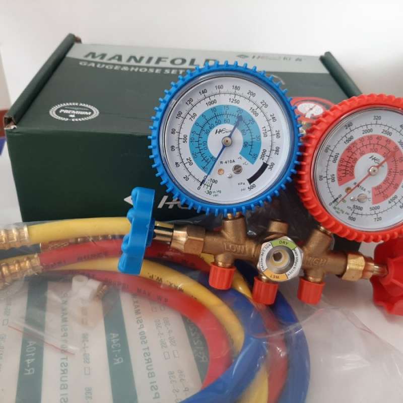 Promo Testing Manifold double AC freon R410 R32 R22 R134 alat isi freon ...