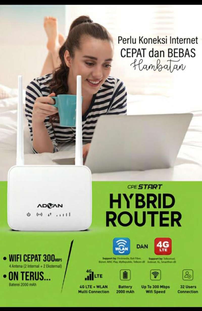 Promo Advan CPE START Hybrid Router 300 Mbps WIFI and 4G LTE GARANSI RESMI ADVAN INDONESIA ...