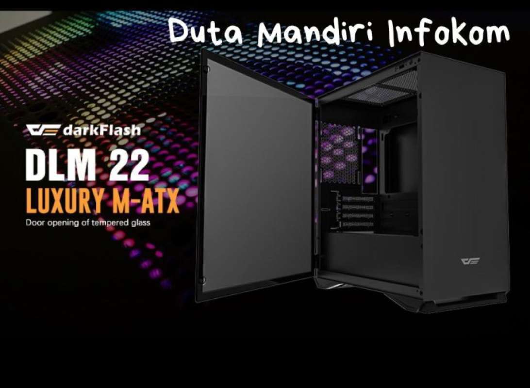 Promo Aigo darkFlash DLM22 Black Luxury - Tempered Glass M-ATX Gaming ...