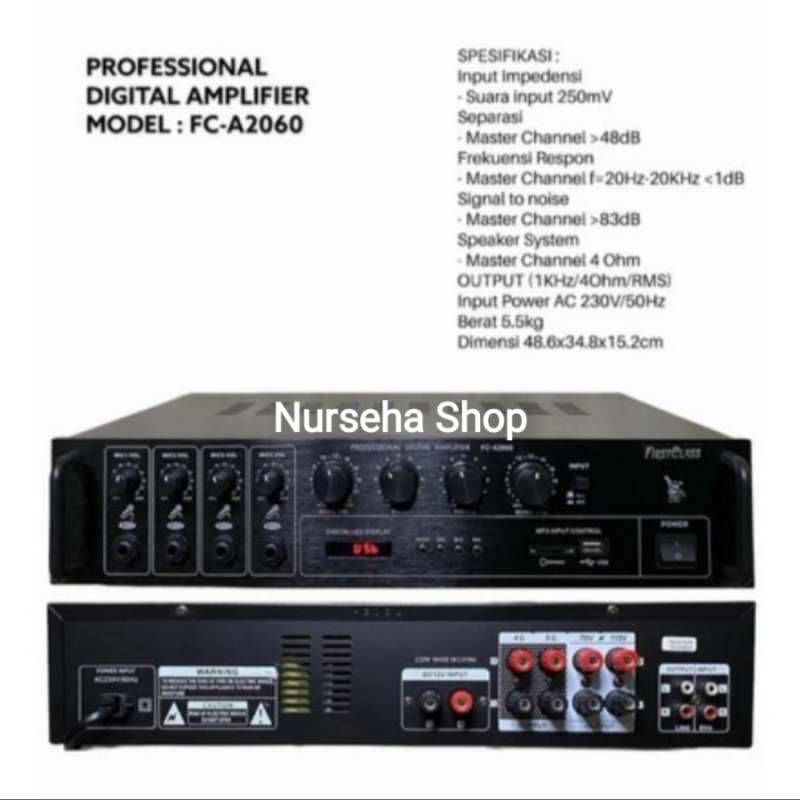 Jual Amplifier Firstclass FC A2060 Amplifier Toa First Class FC-A2060 ...