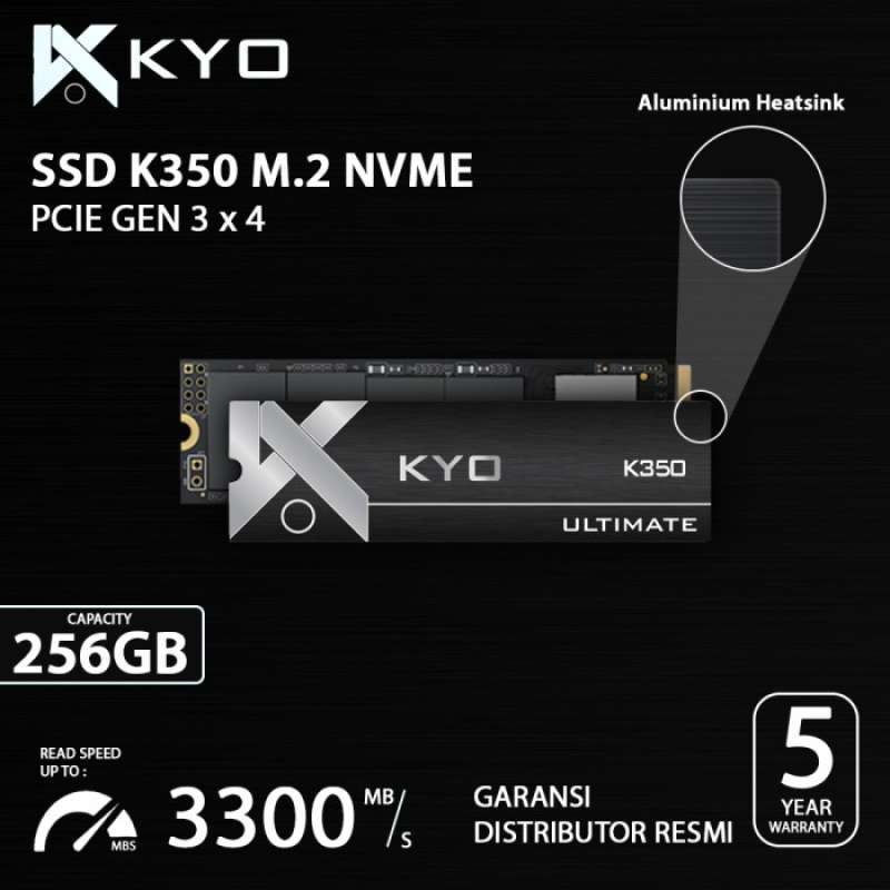 Promo KYO ULTIMATE K350 PCIe 3.0 NVME SSD 256GB M.2 NVMe Gen 3 x4 ...
