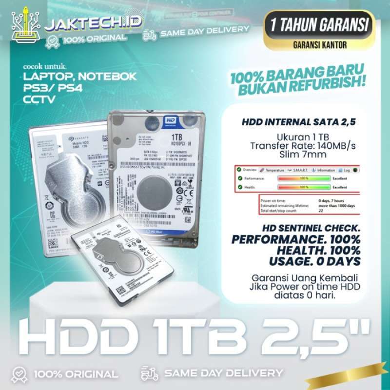 Promo HDD/Hardisk Internal 2,5 Inch 1 TB Sata 3 Slim 7mm u/Laptop ...