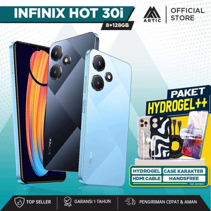 Jual Infinix Hot 30i 8 128 GB RAM 8 ROM 128 8GB 128GB Android Paket Hydrogel Paket Hydrogel