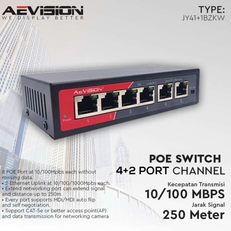 Promo Poe Switch Hub Poe 4+2 Port / Poe Switch 4 Port Support All Ip ...