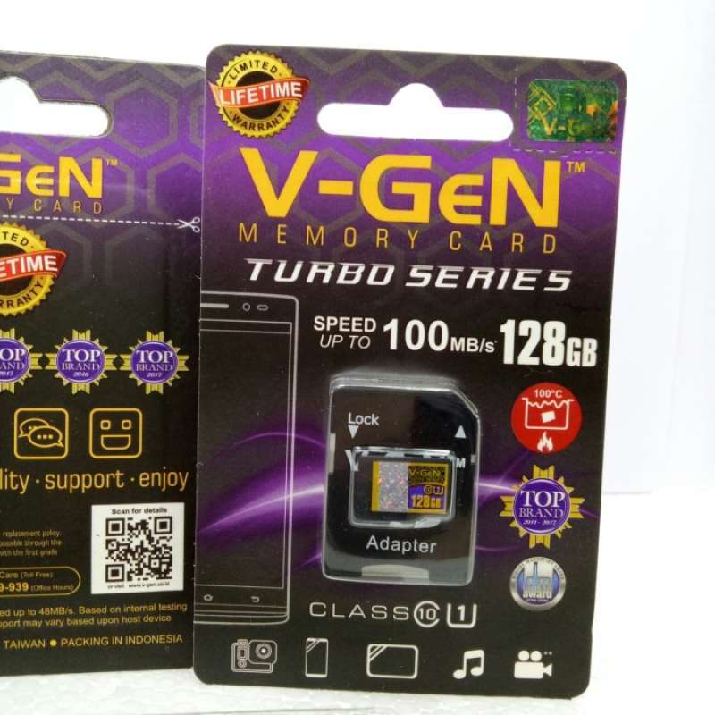 Promo V-gen Micro Sd Vgen 128gb Class 10 Turbo Series + Adaptor Memory Card Diskon 23% Di Seller ...