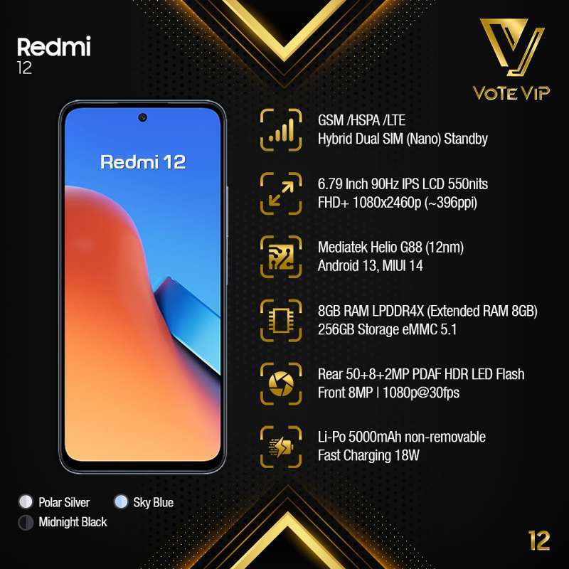 Promo Xiaomi Redmi 12 8/256 Ram 8gb Rom 256gb Garansi Resmi Indonesia ...