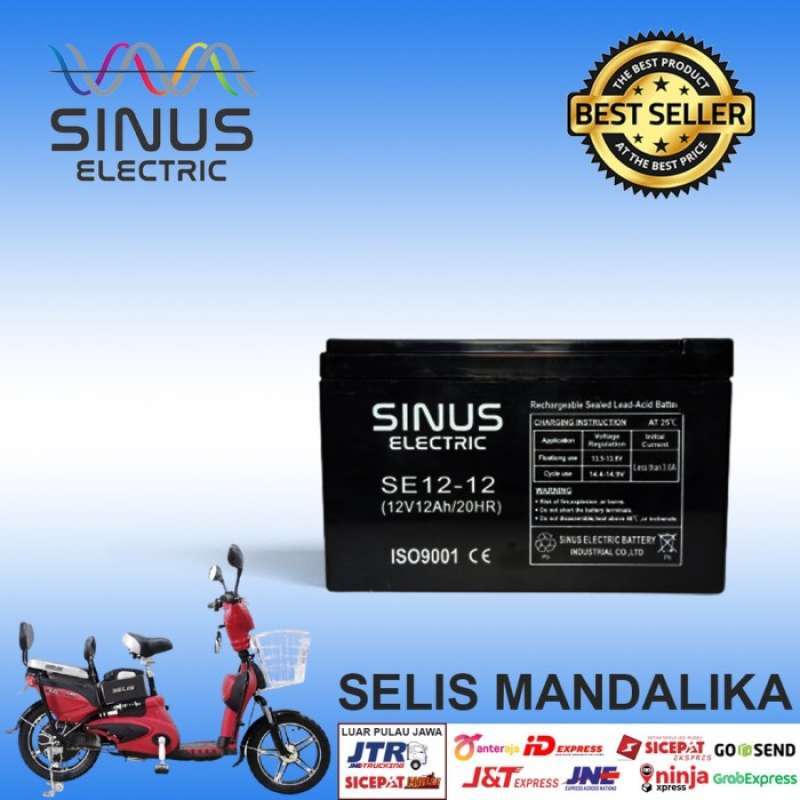 Promo Aki Sinus Electric Vrla 12V 12Ah Aki Sepeda Listrik Selis ...