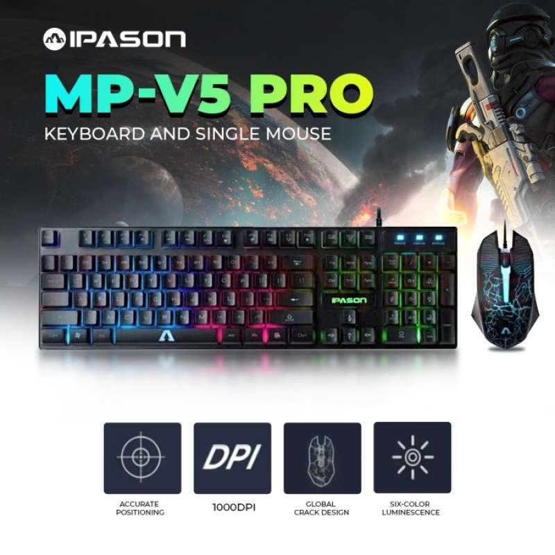 Jual ipason mp-v5 pro wired business keyï¼†mouse set kombo 104 keys ...