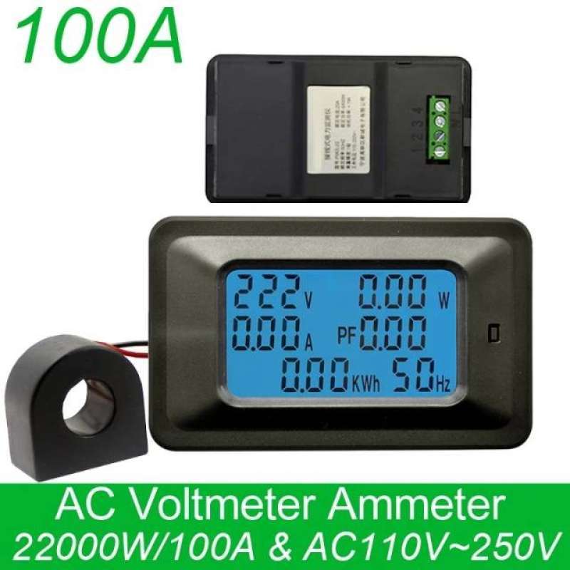 Promo AC WATT METER WATTMETER MONITOR DAYA 220V 20A 100A DIGITAL LCD ...