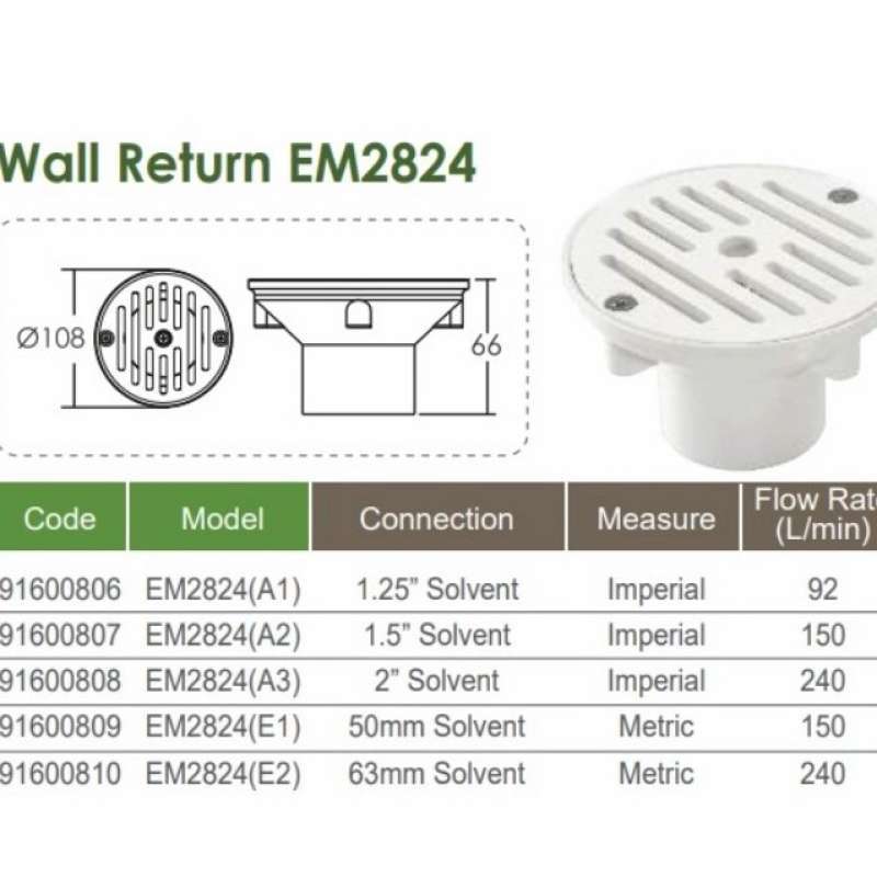 Promo inlett fitting kolam renang emaux 1,5 inch wall return Diskon 23% ...