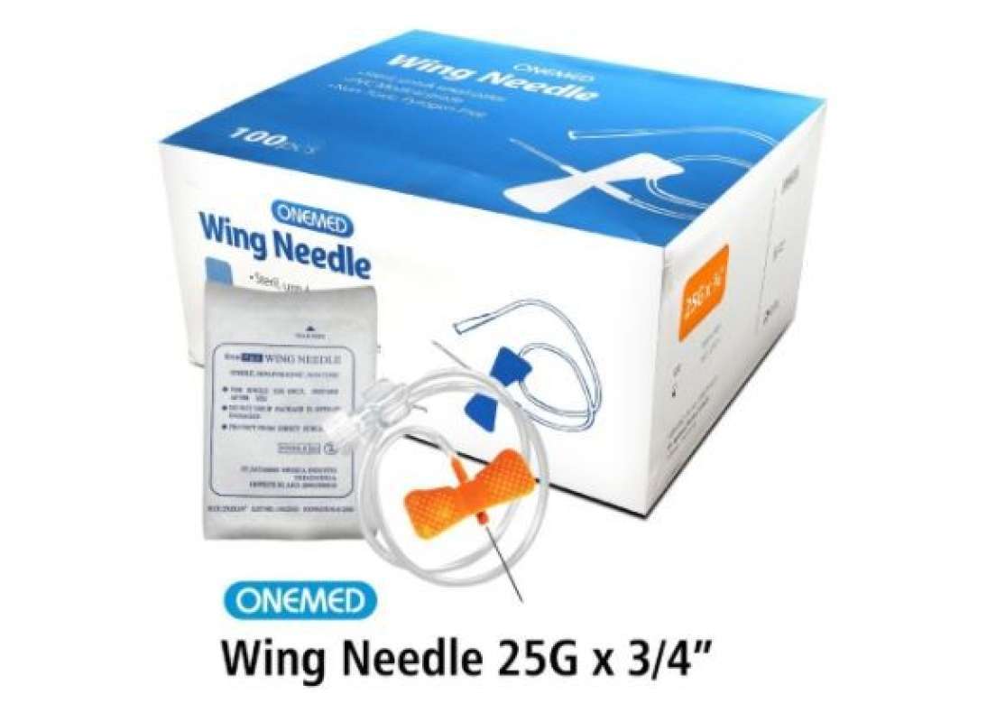 Jual Wing Needle Scalp Vein 25G Onemed Box Isi 100Pcs di Seller Makmur ...