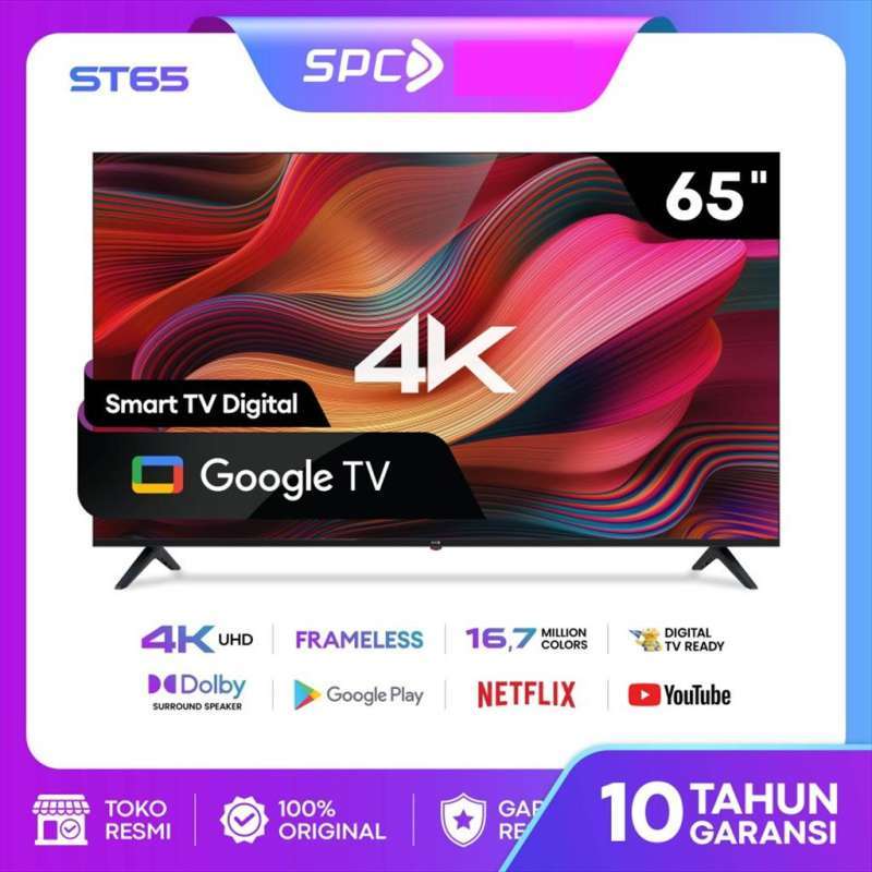 Jual Dled Tv Spc St65 , Google Tv 65 Inch 4k Uhd | Dolby Audio Di ...