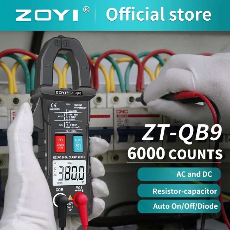 Promo ZOYI ZT-QB9 Auto Range Clamp Meter Tang Ampere AC Dan DC Current ...