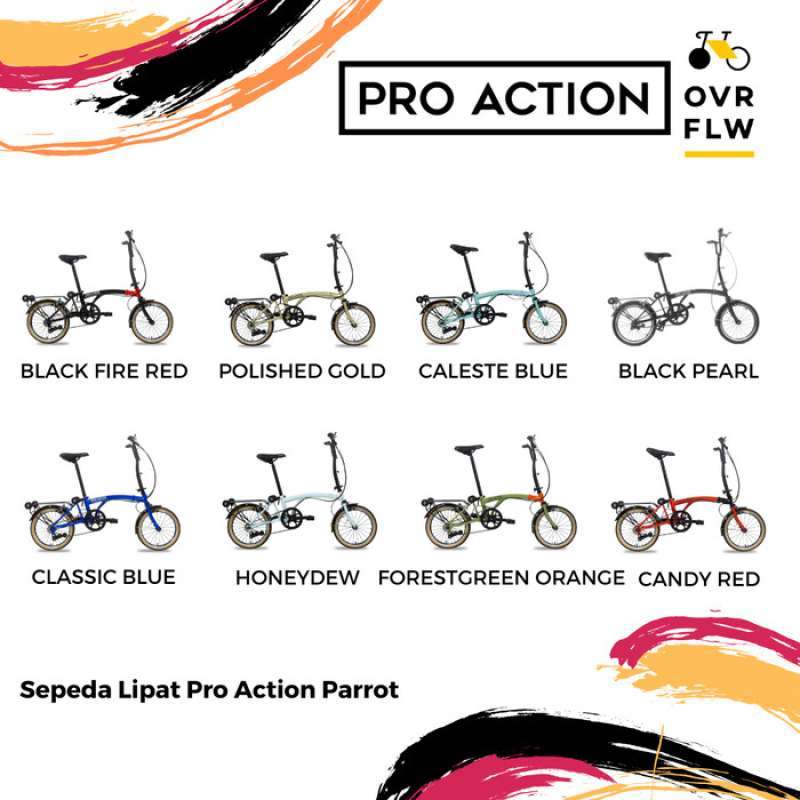 Jual sepeda lipat pro action - parrot 5 speed 16 inch di Seller Sariahh ...