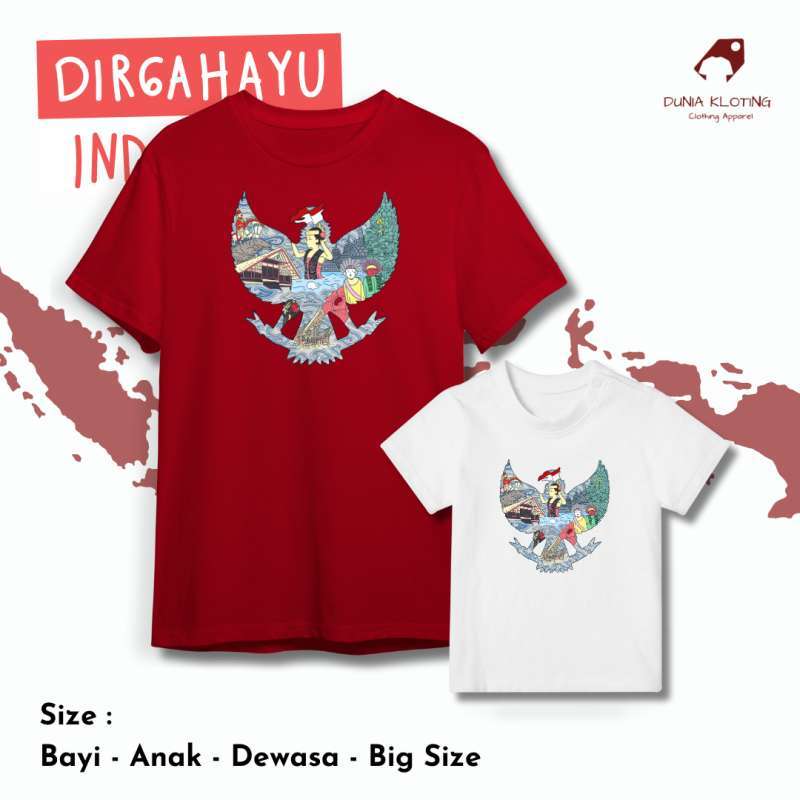 Jual Baju Kaos Kemerdekaan Anak Keluarga Dirgahayu Indonesia Garuda Budaya - Size Xl Putih Di ...