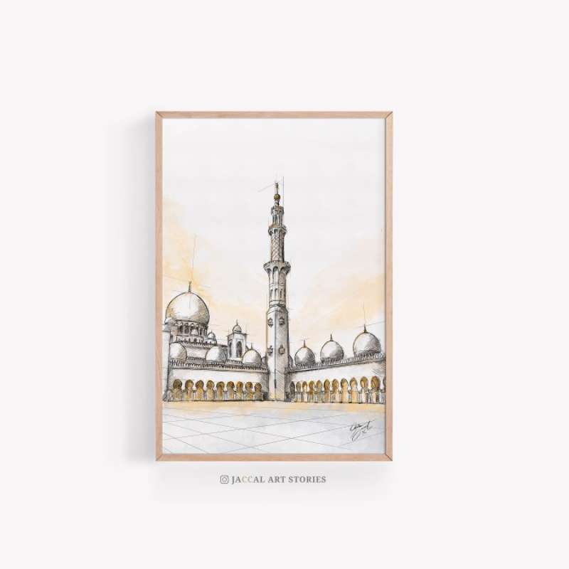 Promo Pajangan Dinding Lukisan Masjid Sheikh Zayed Grand Mosque Abu ...