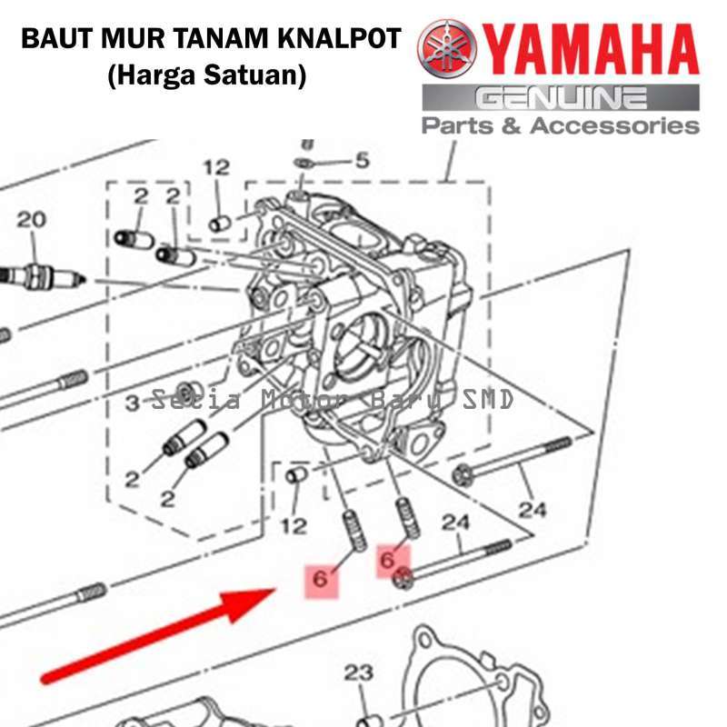 Jual Baut Mur Tanam Knalpot Miom3 Soulgt Fino Xride 125 Asli Original ...