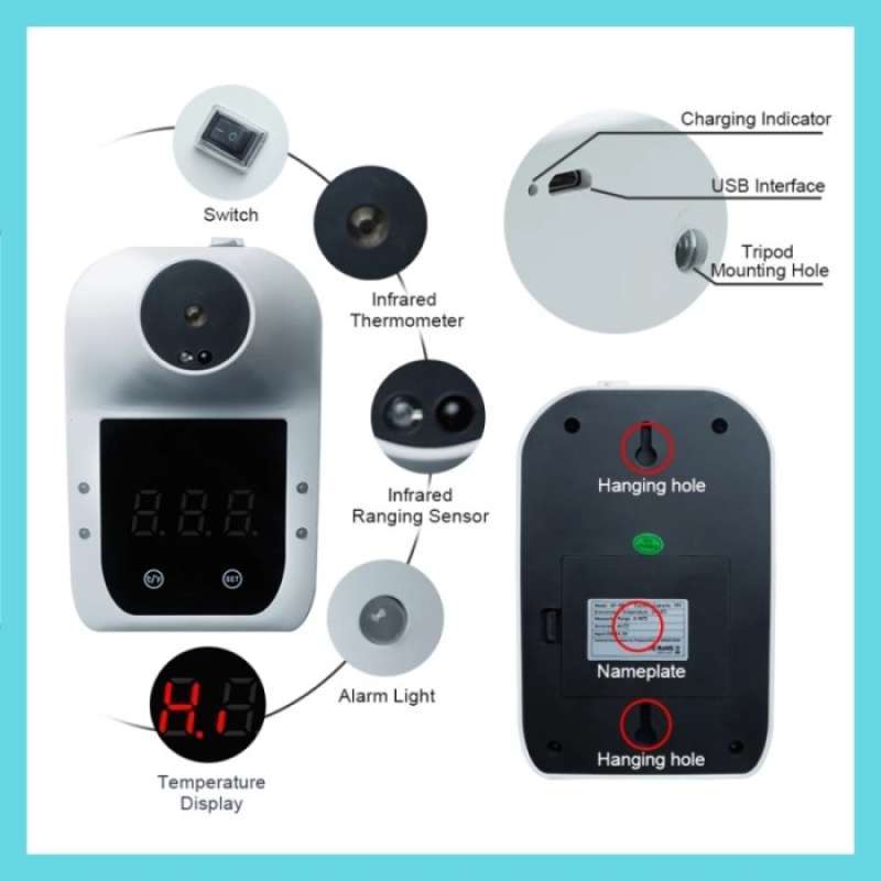 Promo Ht-Wall Termometer Counter Dinding Pengukur Suhu Badan Tempel ...
