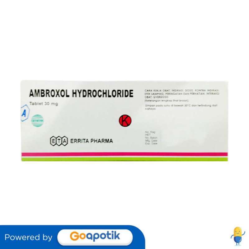 Jual Ambroxol Hydrochloride Errita 30 Mg Box 100 Tablet Di Seller ...