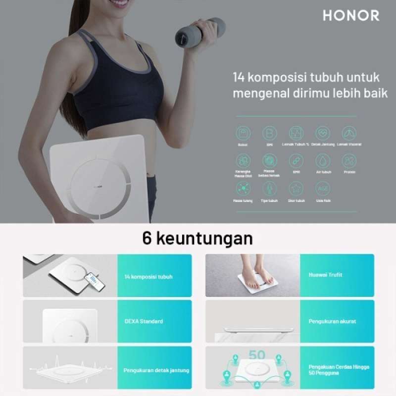 Jual Honor Huawei Body Scale 2 Timbangan Badan Digital Dengan Bluetooth ...