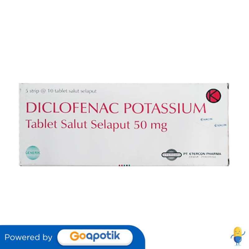 Jual DICLOFENAC POTASSIUM ETERCON 50 MG BOX 50 TABLET di Seller Apotek Sumber Rejeki Farma ...