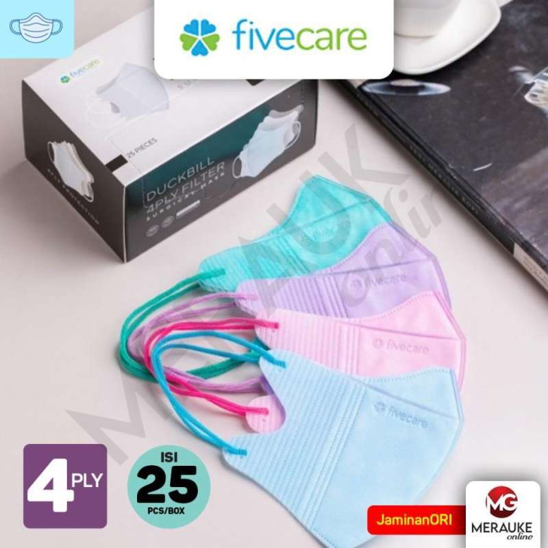 Jual Masker Fivecare Duckbill Earloop 4 Ply Surgical Box Isi 25s ...
