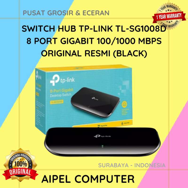 Jual Sg D Switch Hub Tp Link Tl Sg D Port Gigabit Mbps Original Resmi Black