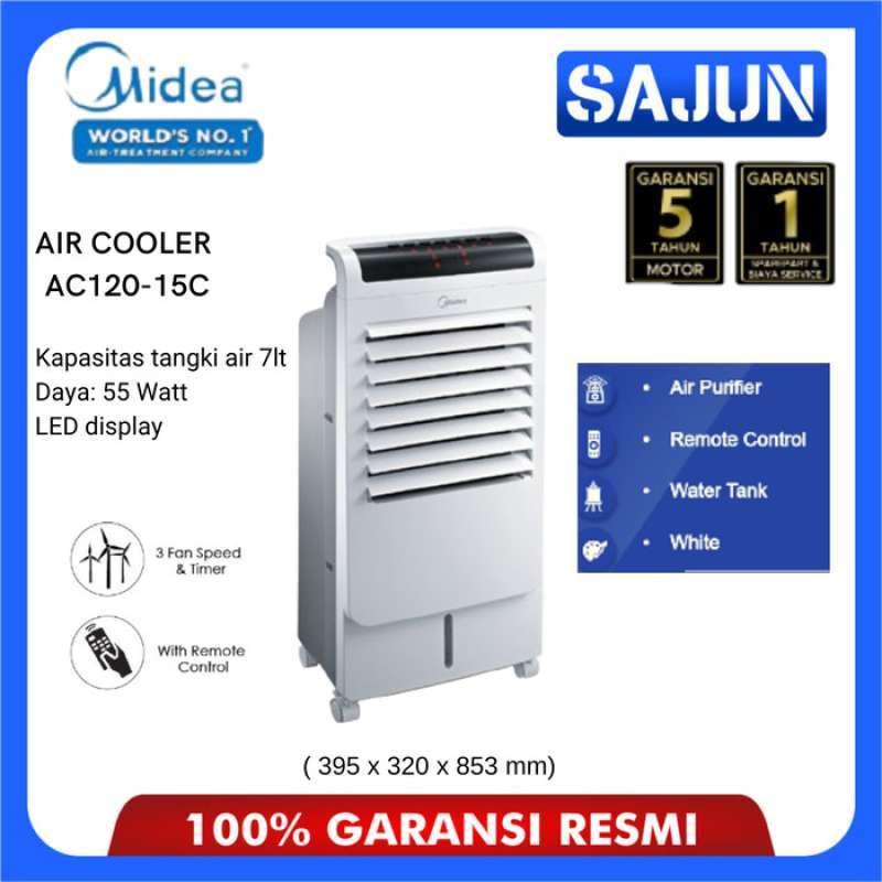 Promo Midea AC120-15C Air Cooler Penyejuk Udara 7 Liter With Ionizer ...
