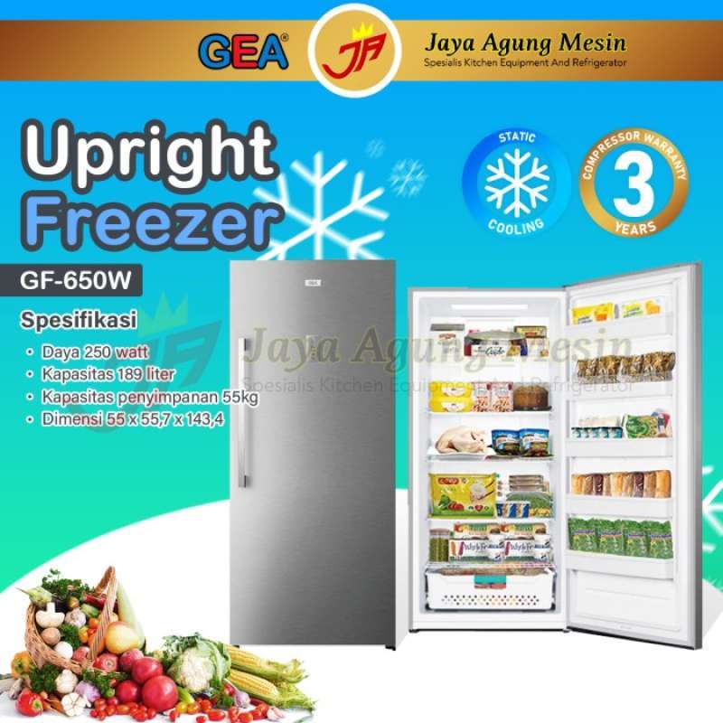 Promo GEA Upright Freezer GF-650W/ Kulkas Upright Freezer Inverter GF ...