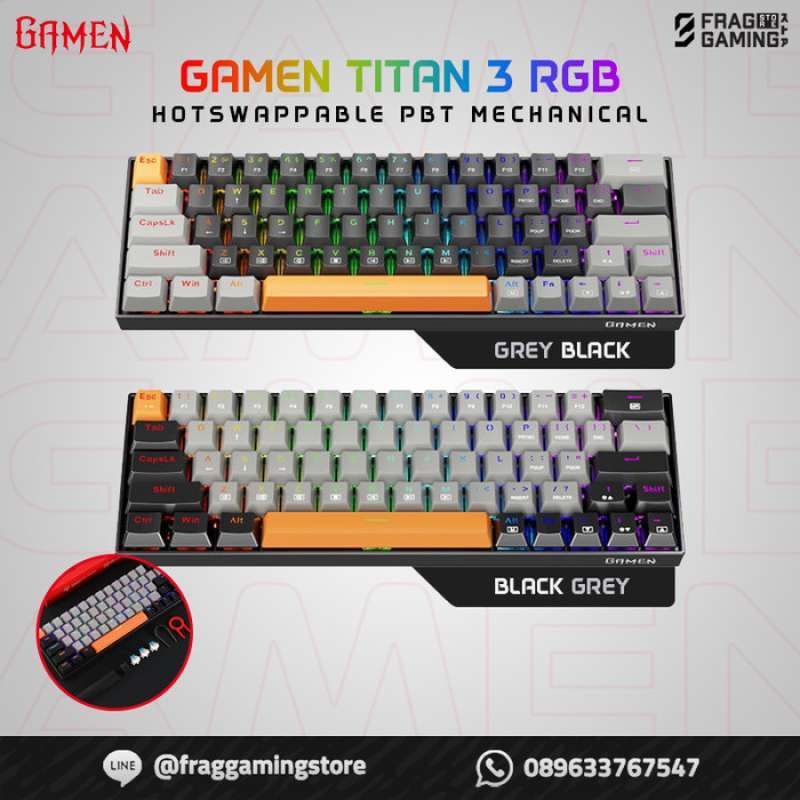 Promo Gamen Titan III / Titan 3 RGB Mechanical Gaming Keyboard Diskon ...