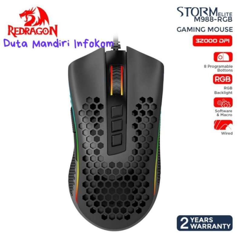 Promo Redragon Storm Elite M988 I M988W RGB - High Speed Sensor Gaming Mouse Diskon 23% di ...