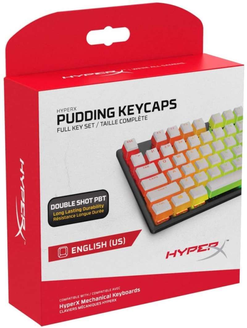 Jual HyperX White Double Shot PBT Pudding Keycaps Keyboard HX ...