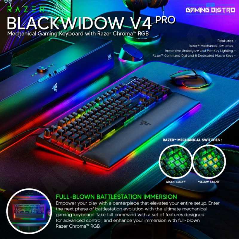 Jual Keyboard Mechanical Gaming Razer Blackwidow V4 Pro RGB Chroma di ...