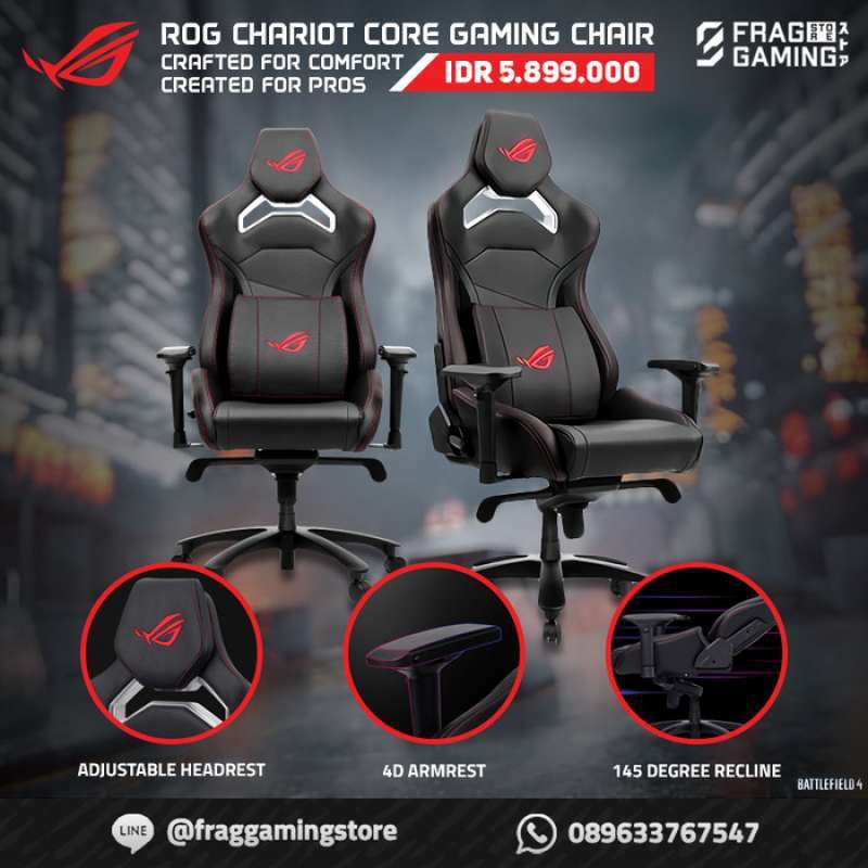 Promo ASUS ROG CHARIOT CORE Gaming Chair in Racing Car Style - Kursi ...