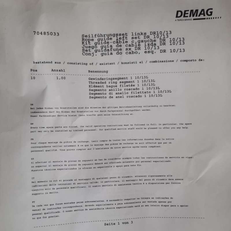Promo Rope guide HOIST DEMAG tipe EKDR PRO 10/13 Diskon 23% di Seller ...