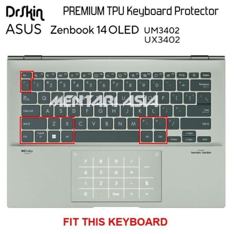 Promo Keyboard Protector Asus Zenbook 14 Oled Ux3402 - Drskin Premium ...