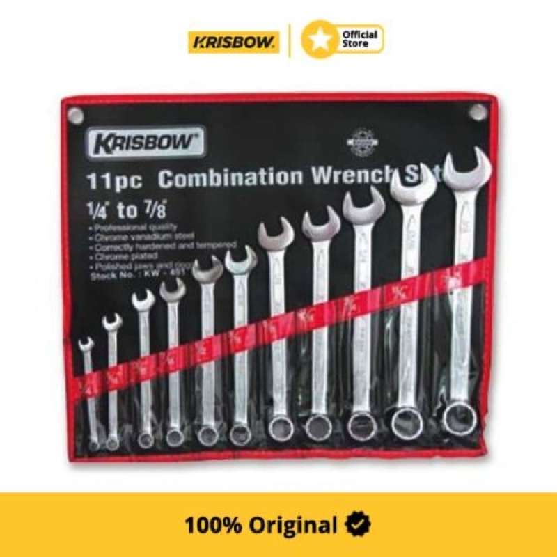 Promo Krisbow Set Wrench Kunci Ring Pas 1/4-7/8 Inci 11 Pcs Diskon 15% ...