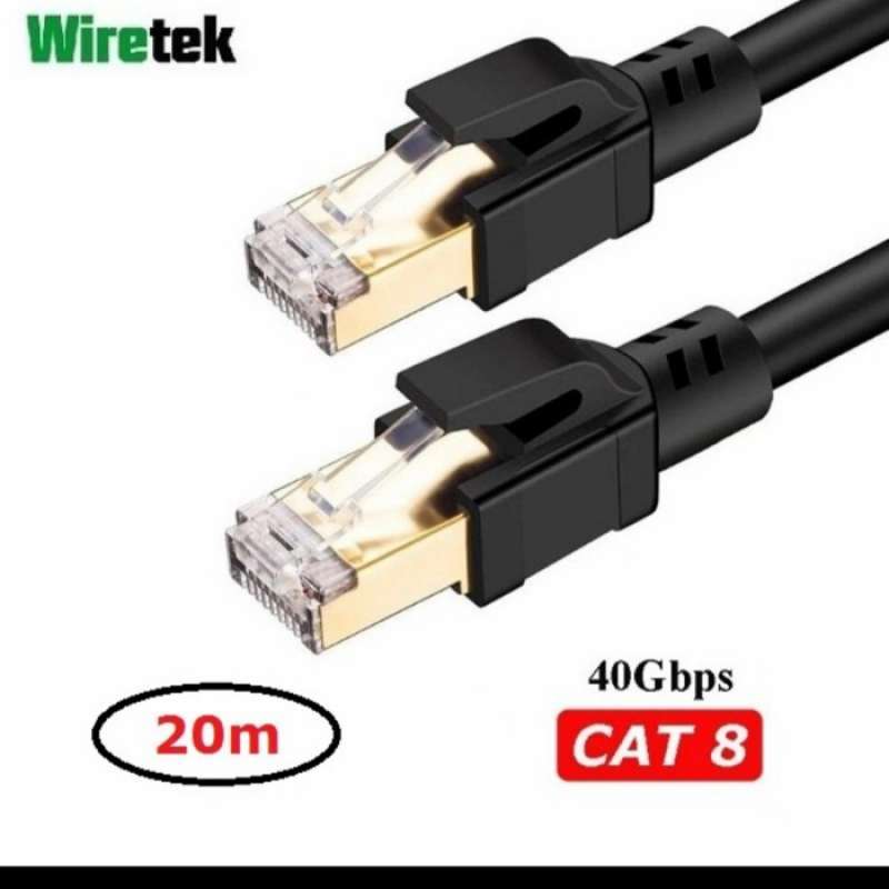 Promo Lan Cat 8 Gigabit Ethernet Network Cable 20 Meter Wiretek Diskon ...